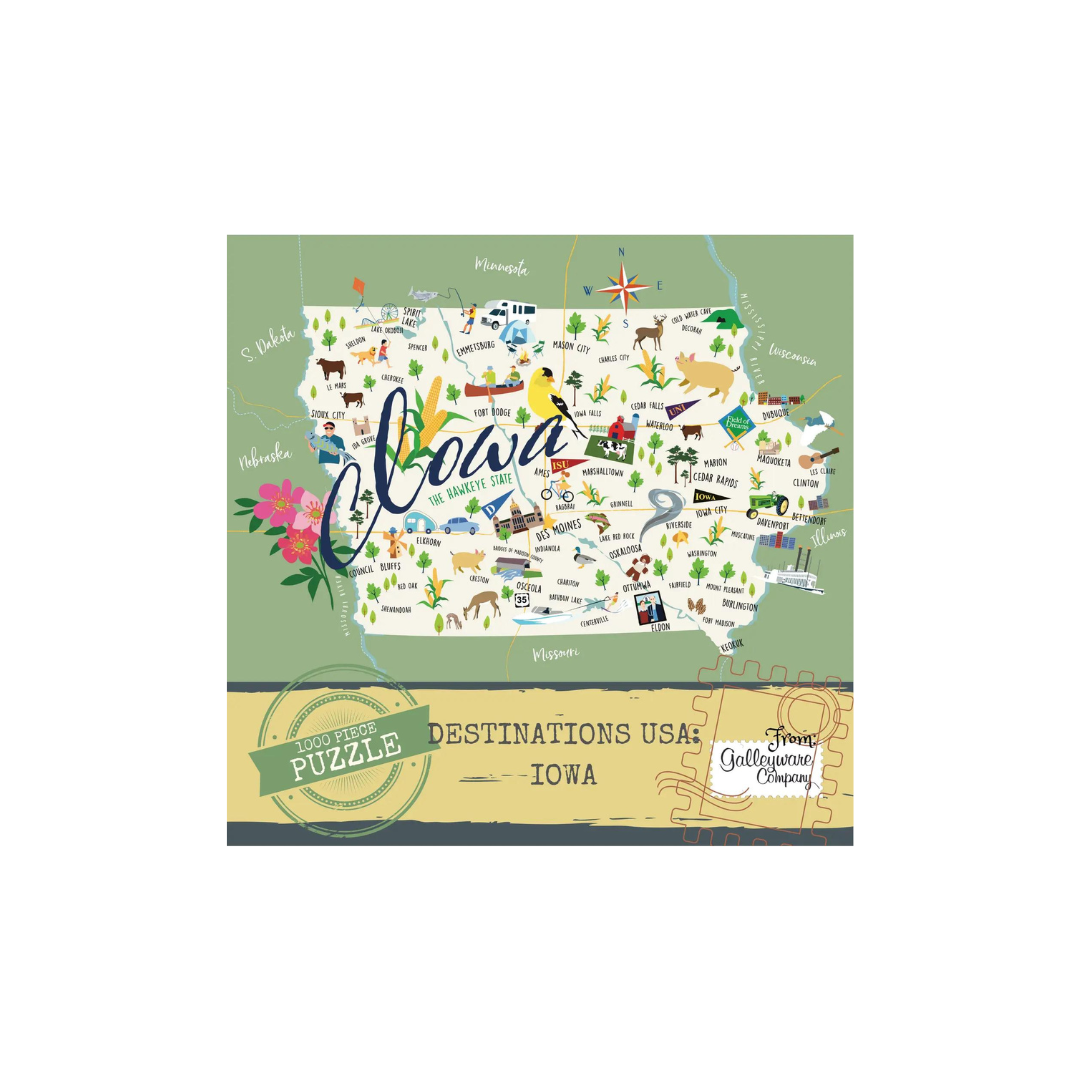 Iowa Map 1000 Piece Puzzle | Bing's Des Moines
